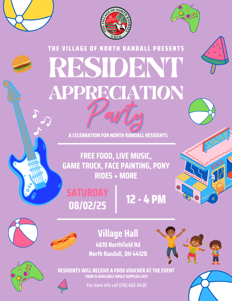 Join us for a Resident Appreciation Party – The Village of North Randall, Ohio